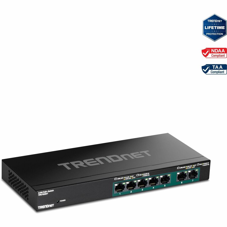 TRENDnet 7-Port Multi-Gig PoE+ Switch TPE-TG327 – Logics Technology Solutions Inc