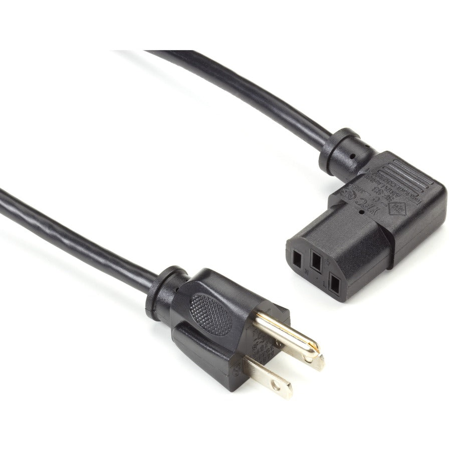 Black Box Power Cord - NEMA 5-15P to IEC-60320-C13 (Right-Angle), 6-ft ...