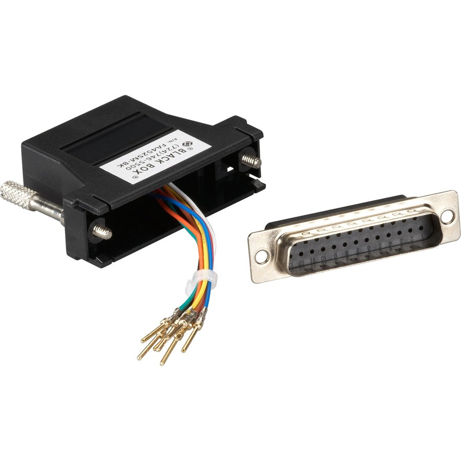 Black Box Modular Adapter Kit - DB15M to RJ45F with Thumbscrews Black ...