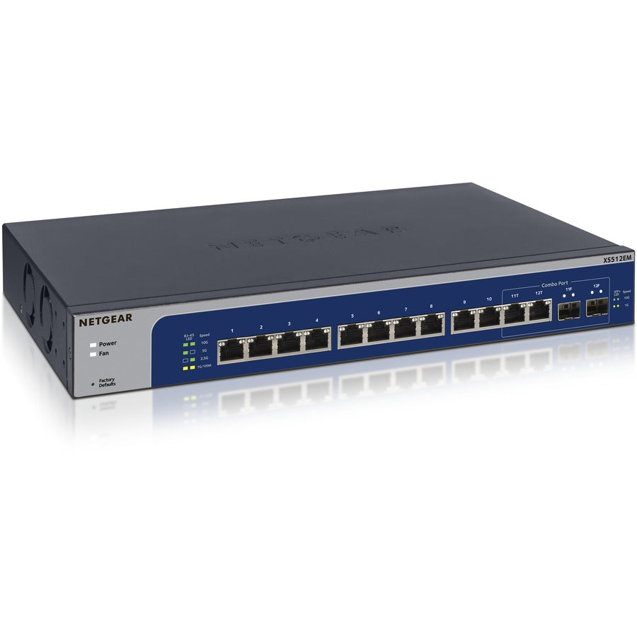 Netgear XS512EM 12-Port 10-Gigabit Multi-Gigabit Ethernet Smart Managed ...