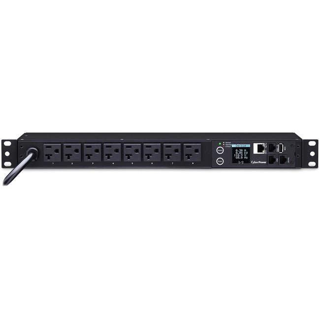 CyberPower PDU31002 Monitored PDU, 100-120V, 20A, 8 NEMA 5-20R Outlets ...