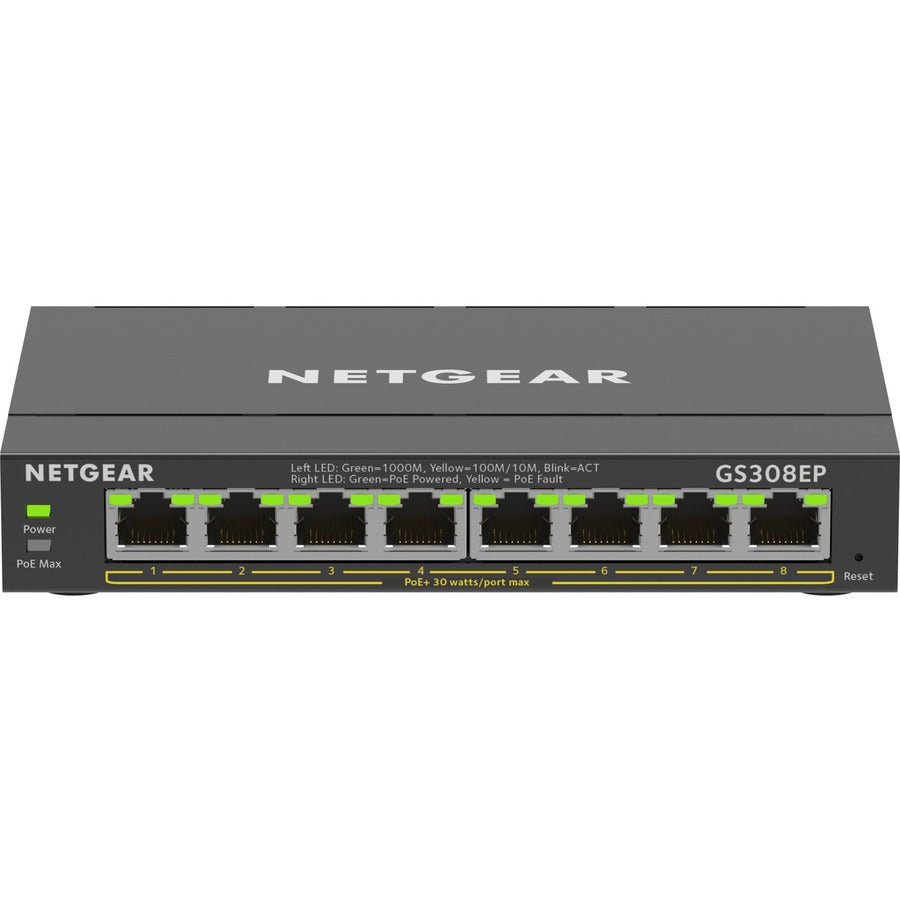 Netgear 8-Port Gigabit Ethernet PoE+ Smart Managed Plus Switch GS308EP ...