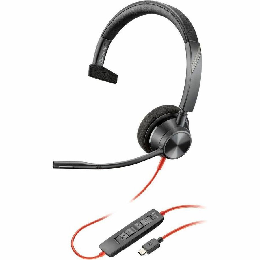 Poly Blackwire 3310 Monaural USB-C Headset + USBC/A Adapter 8X215AA ...