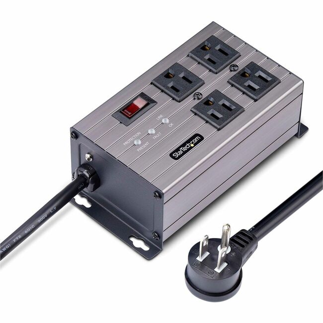 STARTECH 4-OUTLET INDUSTRIAL POWER STRIP 125V/15A, EMI/RFI ISOLATION ...