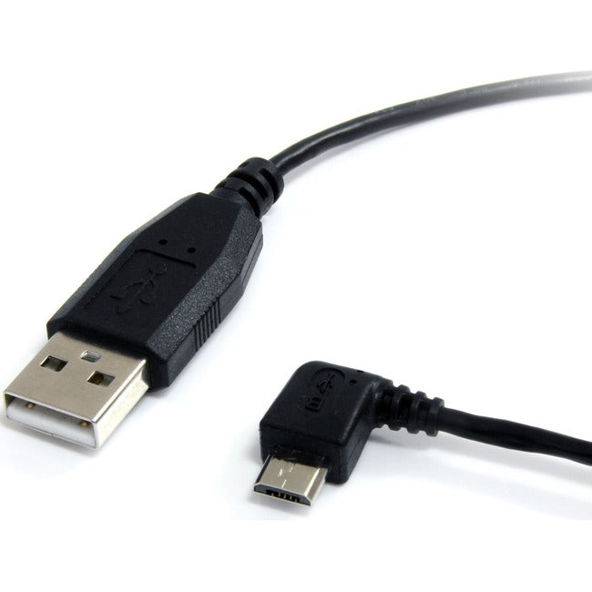 StarTech.com 3 ft Micro USB Cable - A to Left Angle Micro B UUSBHAUB3LA ...