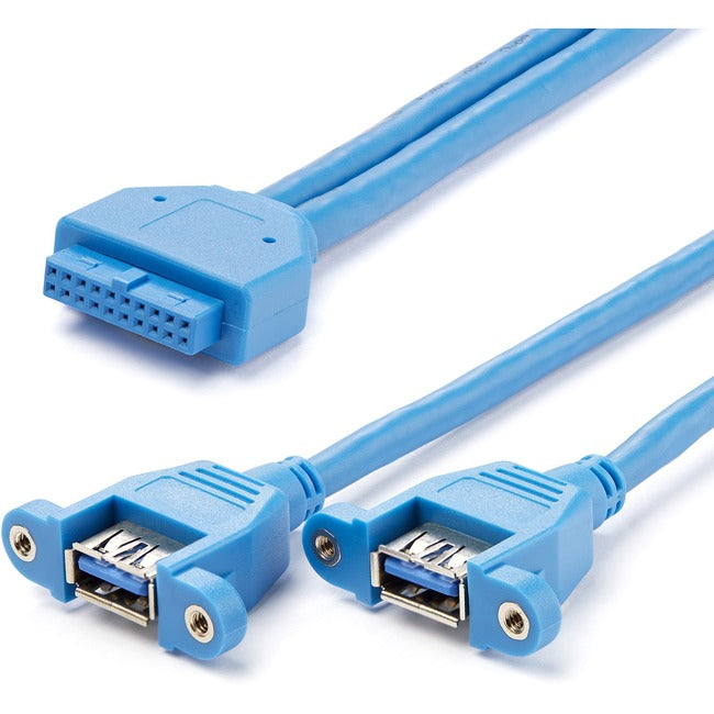 StarTech.com 2 Port Panel Mount USB 3.0 (5Gbps) Cable - USB A to ...