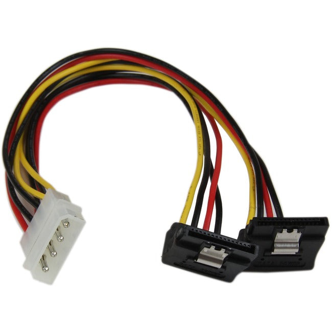 Star Tech.com 12in LP4 to 2x Right Angle Latching SATA Power Y Cable ...
