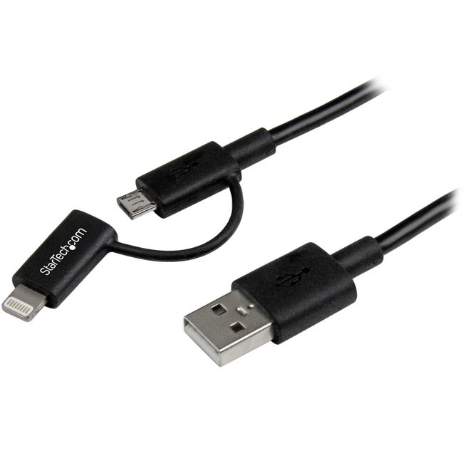 StarTech.com 1m (3 ft) Black Apple 8-pin Lightning Connector or Micro ...