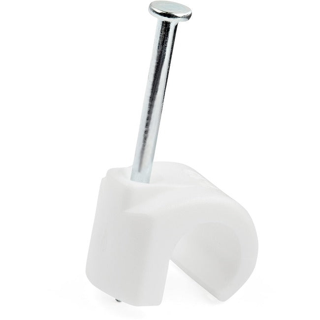 StarTech.com 100 Pk (L) Cable Clips w/ Nail - Reusable Nail-in Clamps ...